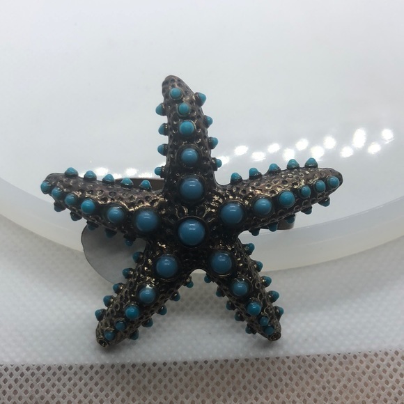 Jewelry | Vintage Adjustable Faux Turquoise Starfish Ring | Poshmark